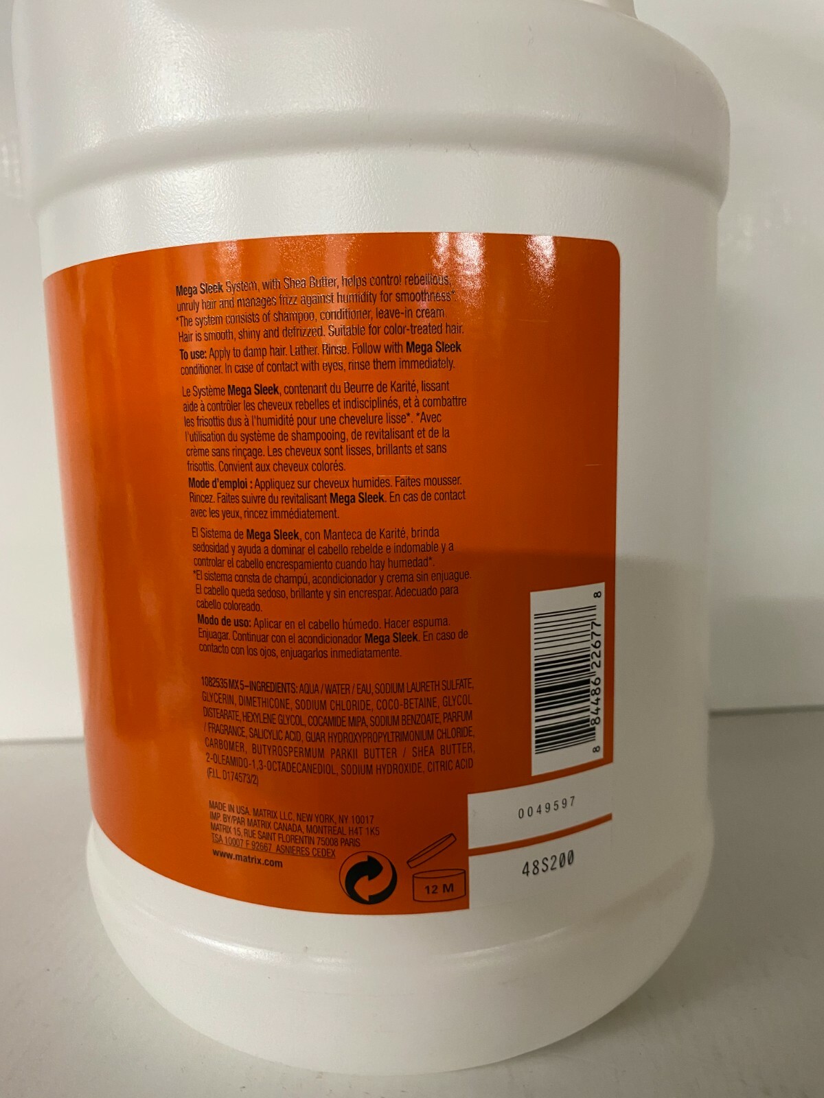 Matrix Mega Sleek Shampoo Gallon Total Results 128 Oz for sale online ...