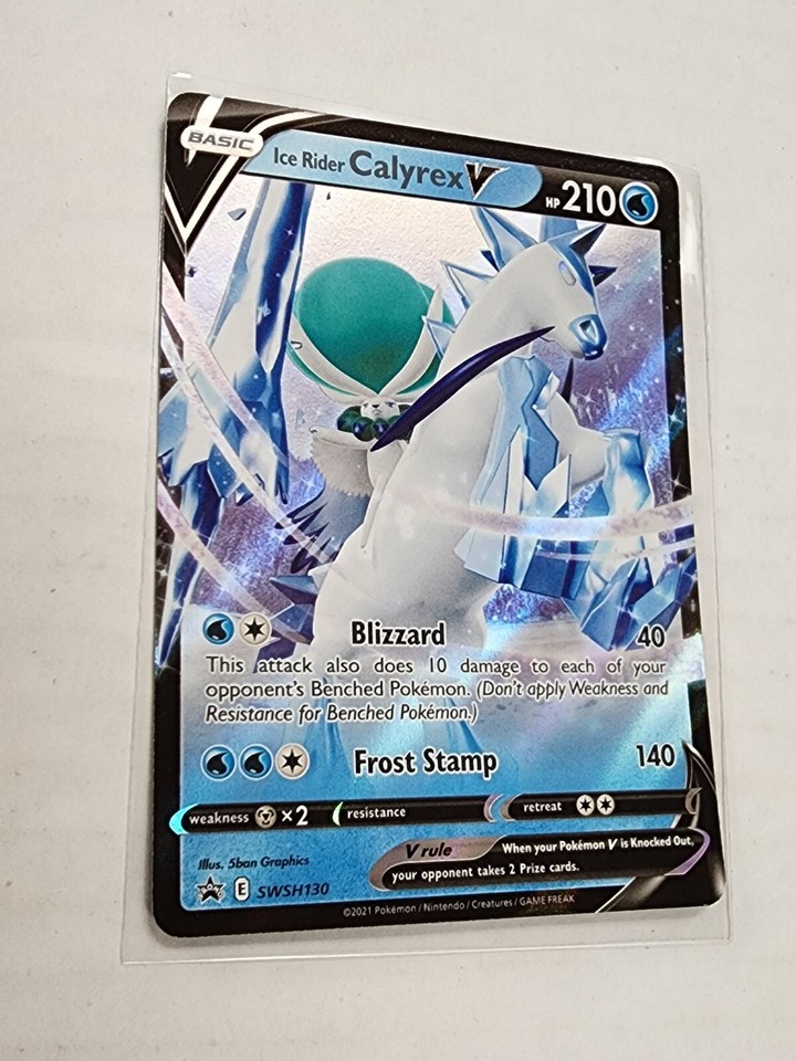 Ice Rider Calyrex V SWSH130 NM Holo Foil Promo Rare Pokemon Card | eBay