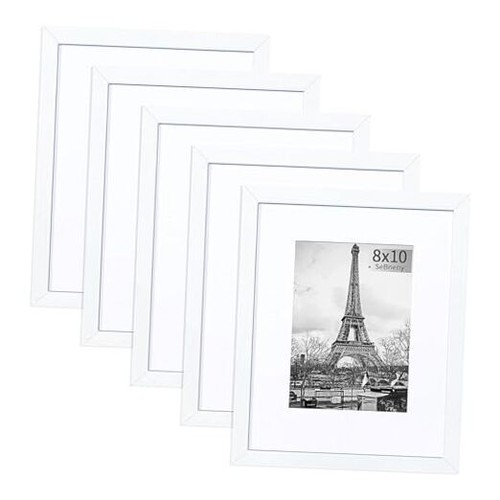 8x10 Picture Frame Set of 5, Display Pictures 5x7 with Mat or 8x10 8 x ...