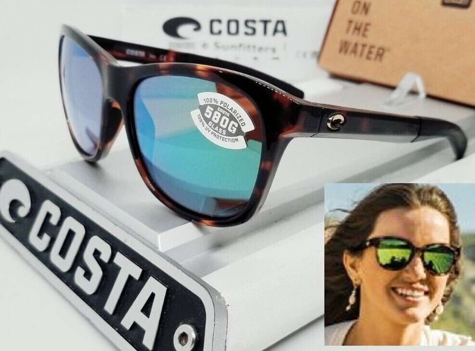COSTA DEL MAR tortoise/green mirror VELA polarized 580G sunglasses NEW ...