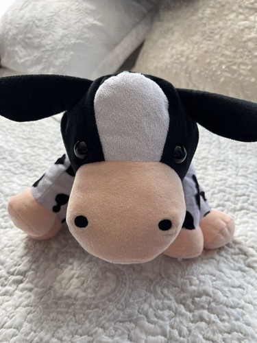 Cow Hand Puppet w/MOO Voice Box Black Beige White Stuffed Plush Barn ...