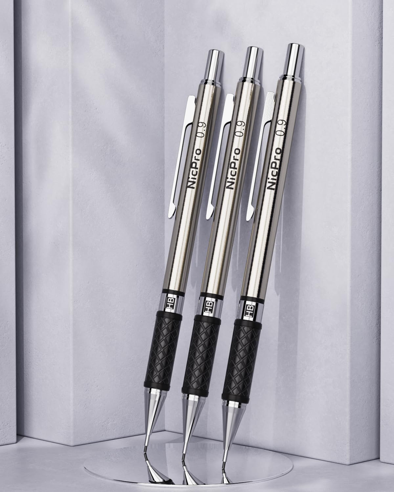 0.9 Mm Mechanical Pencil Set with Case, 3PCS Metal Mechanical Pencils ...