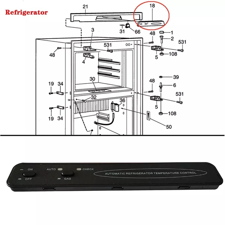 Control Panel Circuit Board Kit Replacement For Dometic RV Refrigerator ...