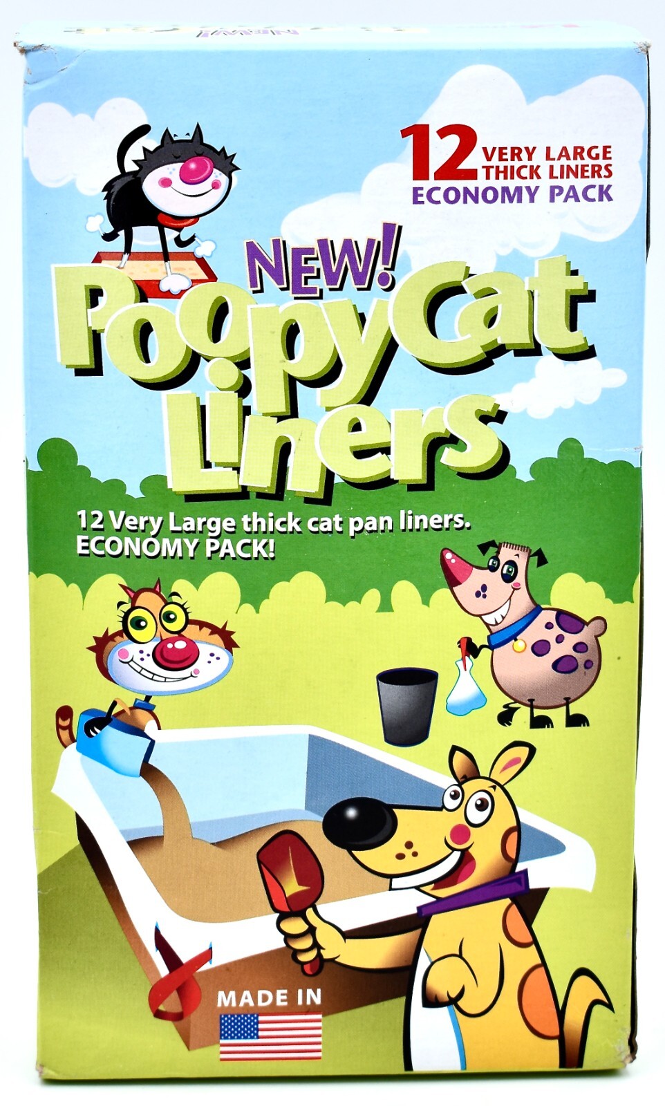 Poopy Cat Liners,12 Lg. Very Thick Liners,White Opaque, Enclosed Ties ...