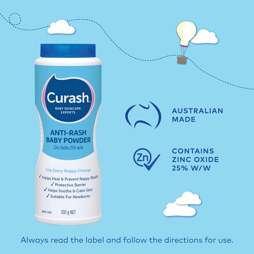 Curash Baby Rash Powder with Cornstarch 100g 9312059473027 | eBay