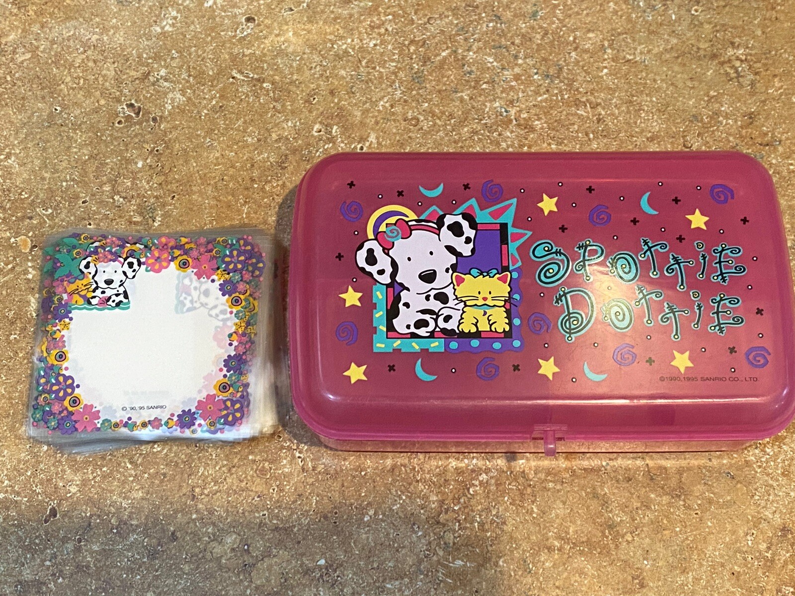 Vintage Sanrio 1990 Spottie Dottie Pencil Box Storage Case + Plastic ...