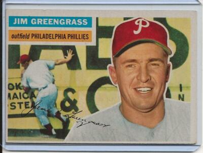 1956 Topps Baseball Card Jim Greengrass Philadelphia Phillies EX MINT G ...