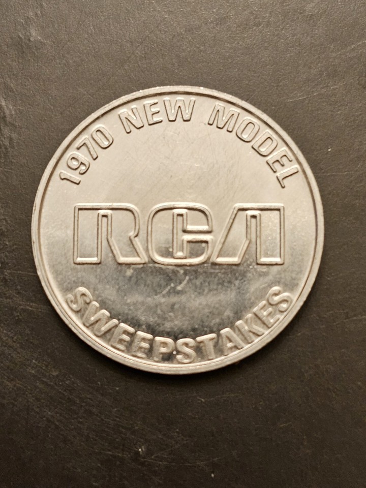 1970 RCA TV SWEEPSTAKES ALUMINUM VINTAGE TOKEN "THE STOCKHOLM" SCARCE ...