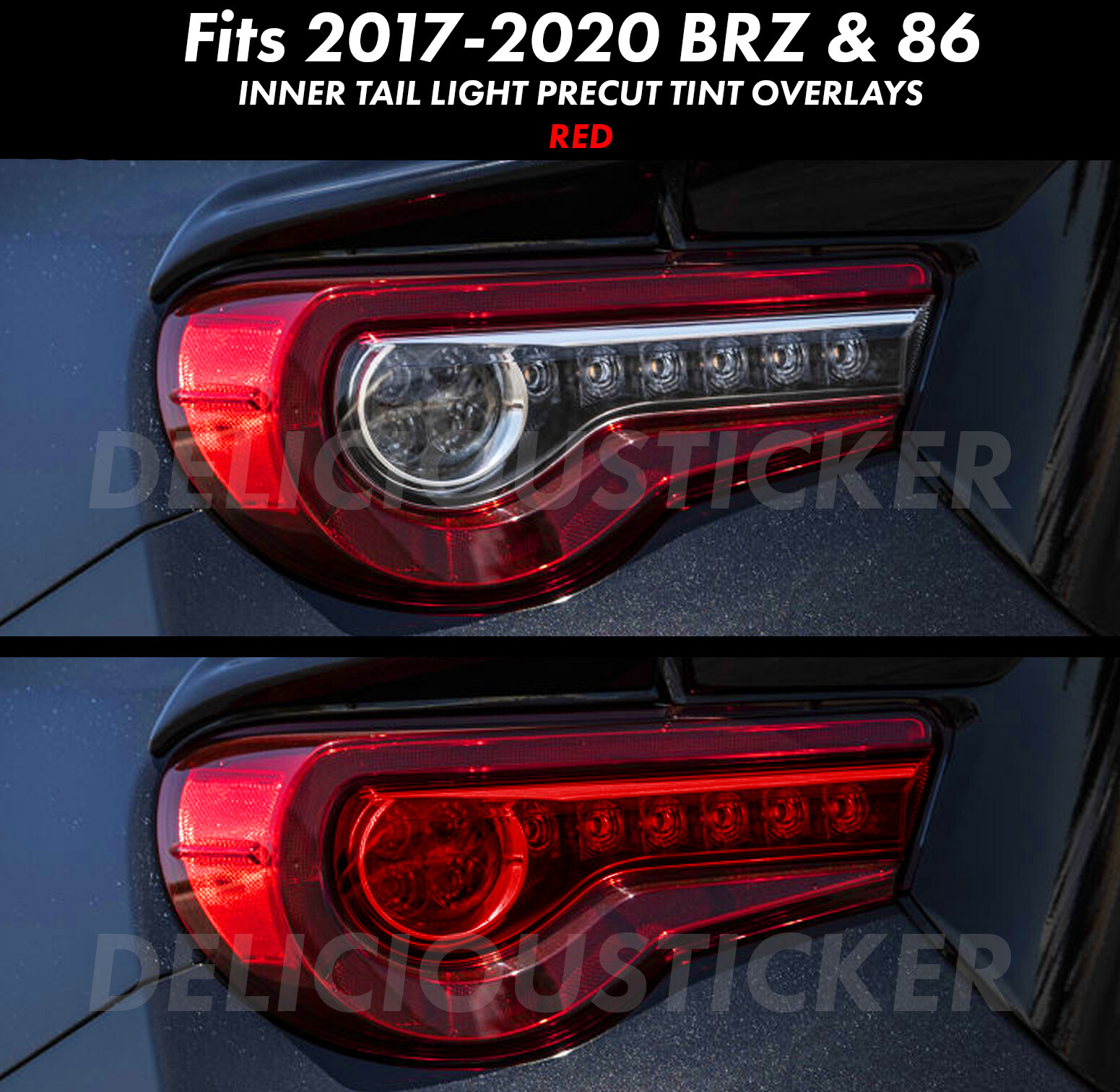 For Brz Frs 86 Red Tail Light Rear Inner Brake Overlays PreCut Vinyl ...
