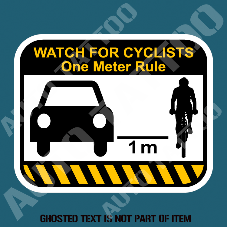 WATCH FOR CYCLISTS DECAL STICKER SAFETY OH&S ROAD SAFETY BIKE CAR TRUCK ...