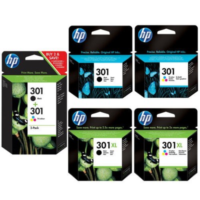 Genuine HP 301 Combo / 301XL Black & Colour Ink Cartridges *Choose your ...