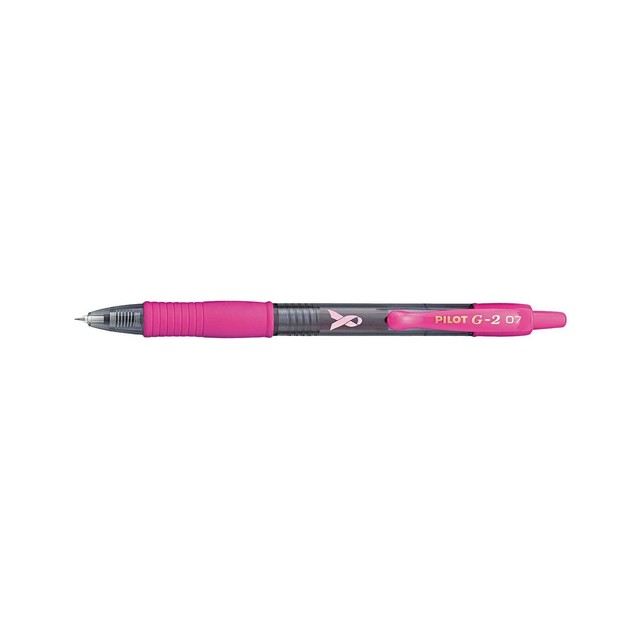 Pilot G2 Pink Ribbon Roller Ball Retractable GEL Pen Black Ink Fine 1 ...