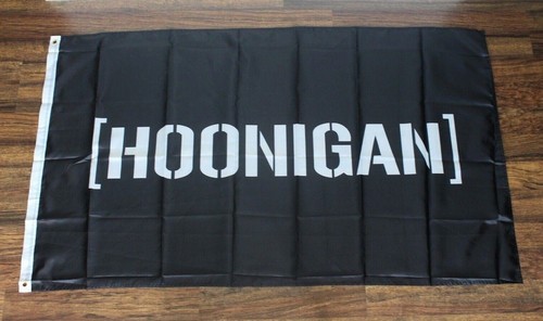 Hoonigan Banner Flag 3x5 Black USA Shipper Man Cave Garage Racing ...