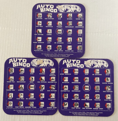 3 CARDS CAR BINGO Game TRAVEL Reusable Regal | eBay