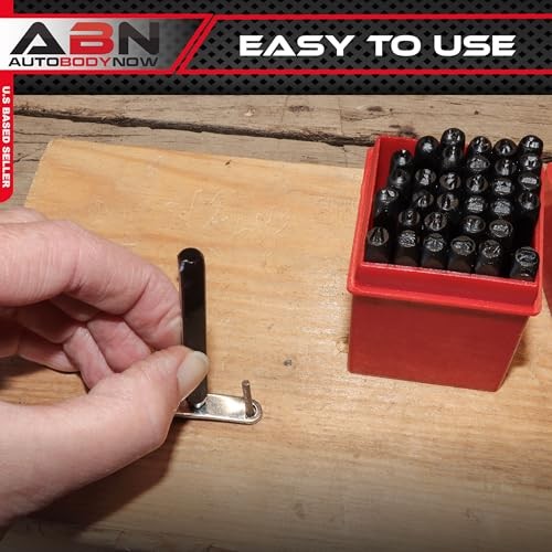 ABN Metal Large 1/4in Stamping 36-Piece Tool Kit – Alphabet, Numbers ...
