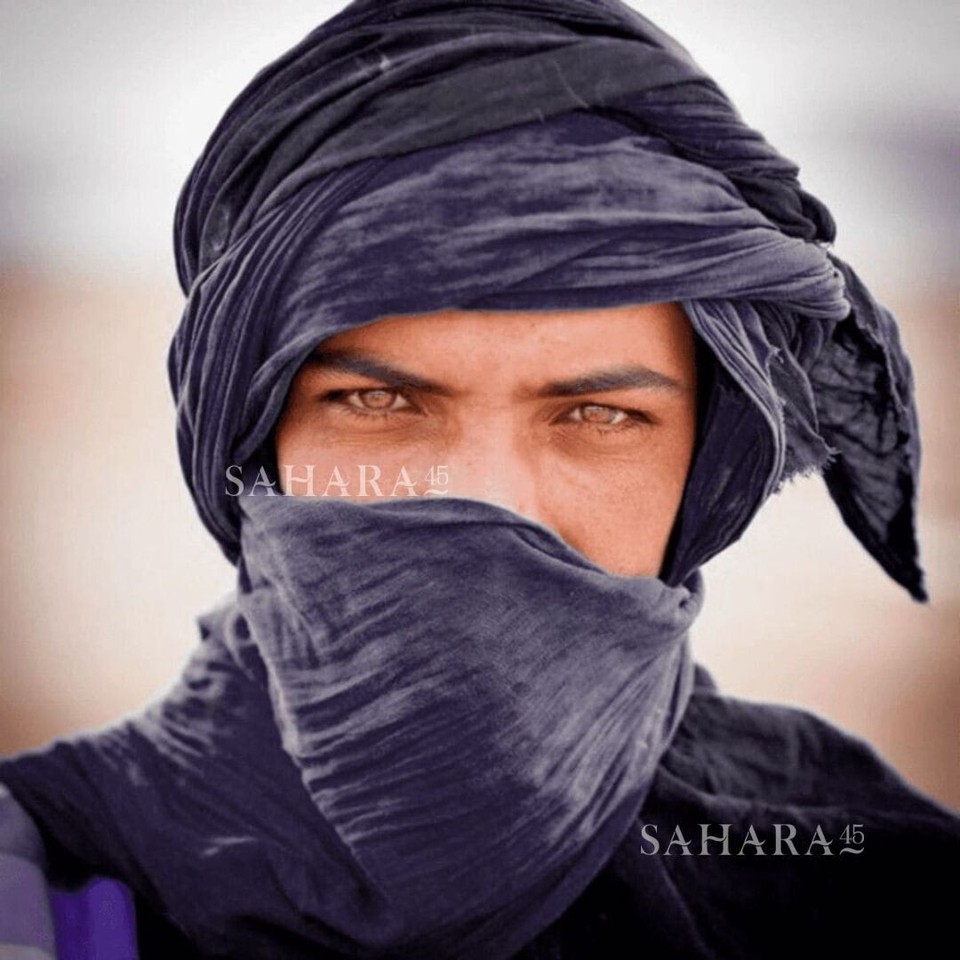 Long Tuareg Moroccan Scarf Ethnic Turban Sahara Berber Handmade Unisex ...