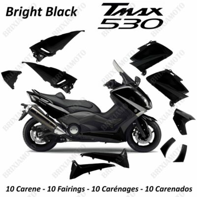 Set Fairings Frames Plastics Yamaha Tmax T-Max 530 2012 Shiny Black N ...