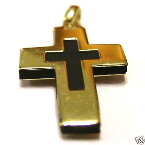 Rubber 2 Sided 14K Yellow Gold Crucifix Cross Pendant *Free Express ...
