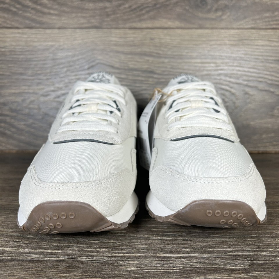 Reebok Mens Classic Nylon Suede Beige Brown Athletic Shoes Sneakers ...