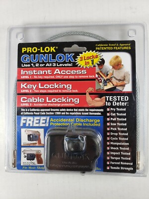 Pro-Lok Gunlok 3 Locks In 1, Protection Cable Included. Brand New | eBay