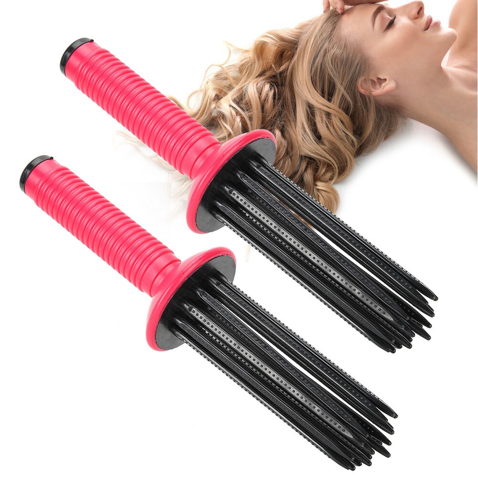 2pcs Hair Curling Roll Comb Fluffy Curling Wand For Hairstyling Tools ...