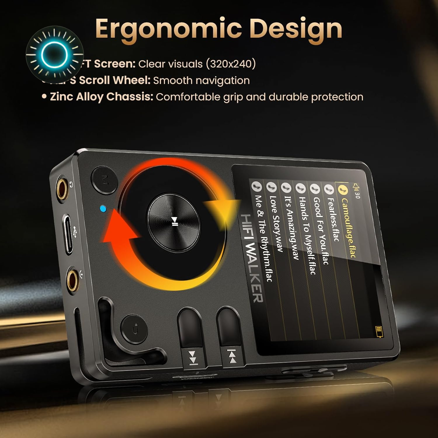 H2 Hifi MP3 Player with Bluetooth 5.2 Lossless DSD FLAC Player Digital ...