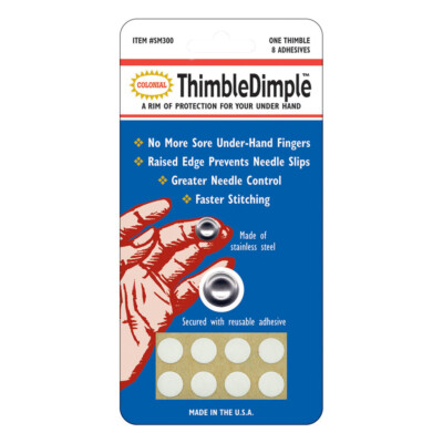 Colonial Thimble Dimple 1 Thimble with 8 Reusable Adhesive Pads | SM300 ...