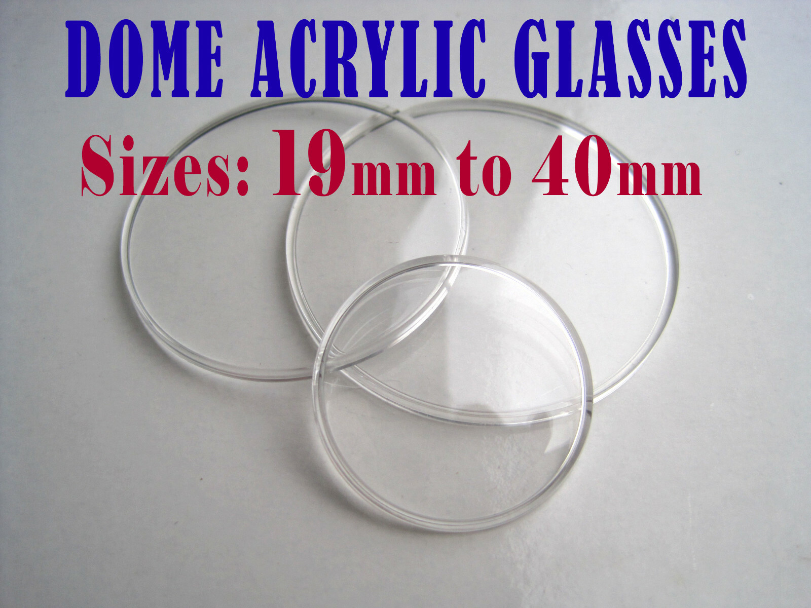 DOME WATCH CRYSTAL, ACRYLIC watch glass, READ FULL DESCRIPTION BEFORE ...