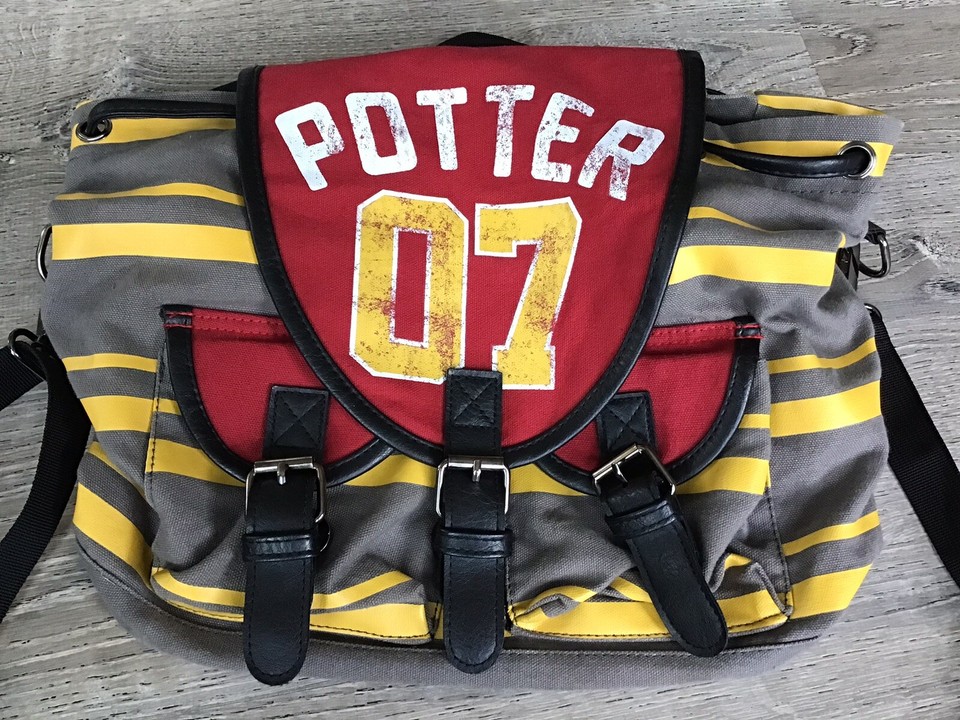Harry Potter 07 Slouch Book Bag Buckle Backpack Quidditch School ...
