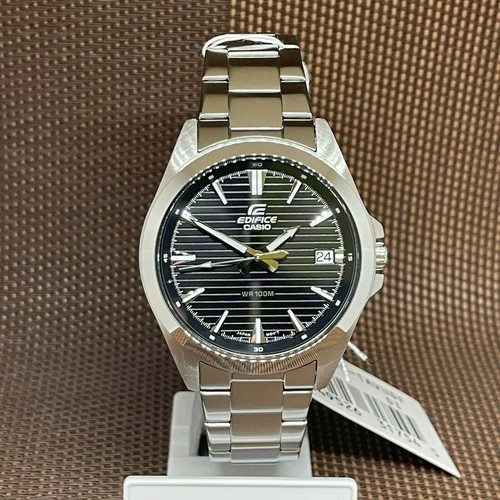 Casio Edifice EFV-140D-1A Simple Classic Black Analog Stainless Steel ...