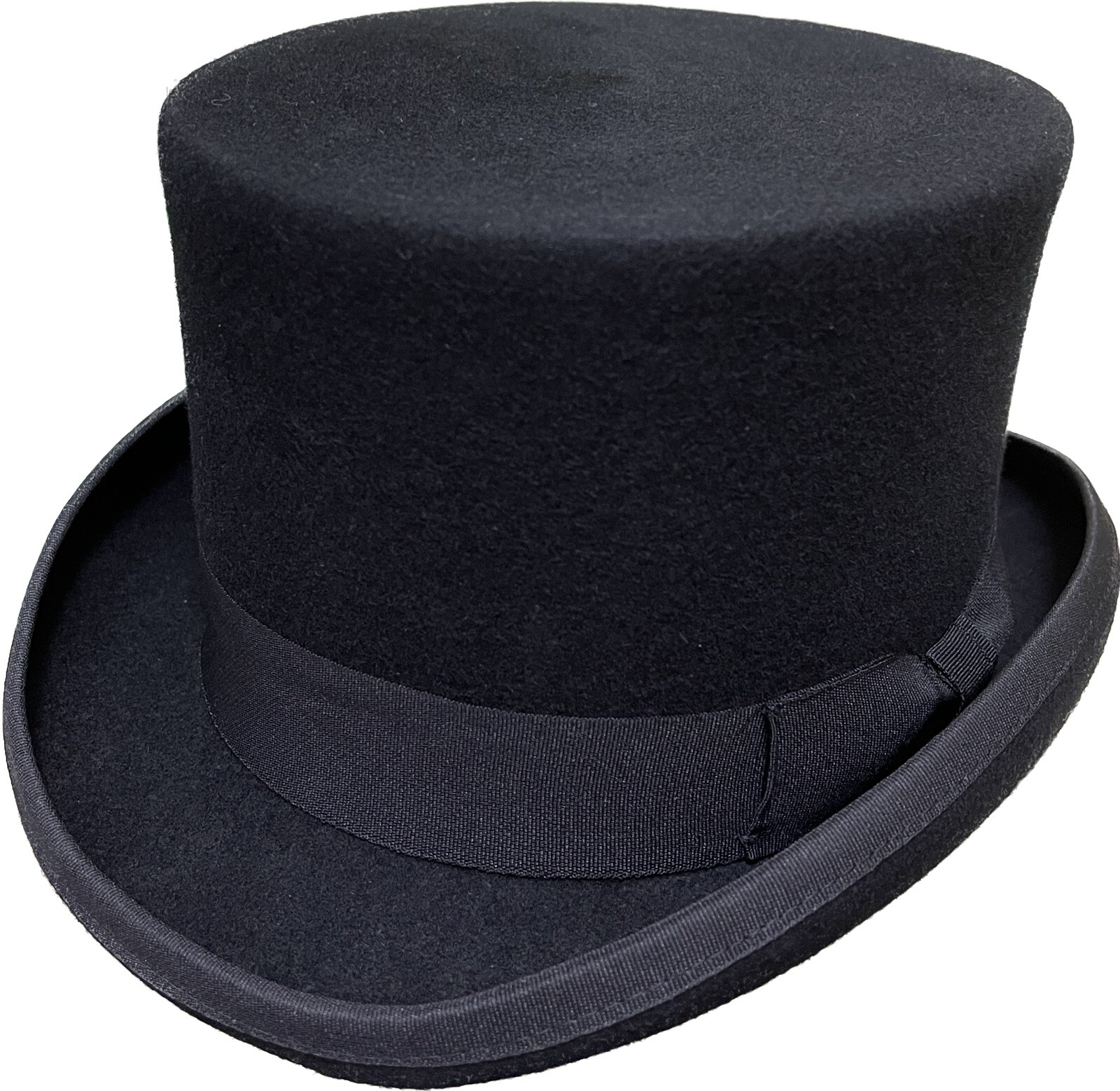 Timeless Black Wool Top Hat with Curled Brim Men Topper Gothic ...