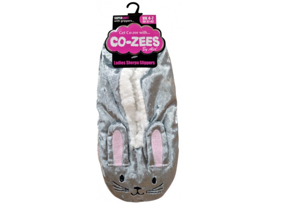 Ladies Cozees 3D Animal Sherpa Warm Fleece Lined Animal Gripper Slipper ...