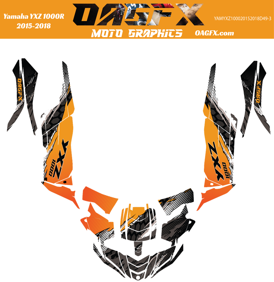 2015 - 2018 OAGFX Yamaha YXZ 1000 Graphics Kit D49-3 Orange | eBay