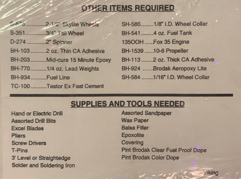 Brodak VIKING OLD TIME STUNT LEGAL CLP-49 .35-.40 ENGINE 51" SPAN | eBay