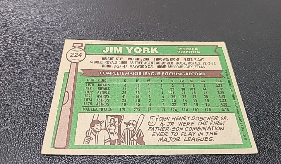 1976 Topps - #224 Jim York | eBay