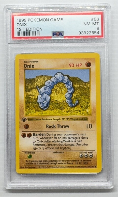1999 Pokemon Game Onix 1st Edition #56 PSA 8 | eBay