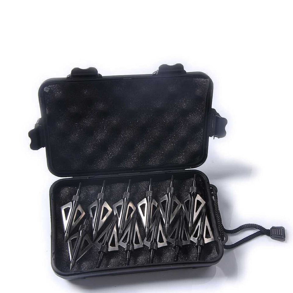 24pcs 3 Fixed Blade Archery Hunting Broadheads 125 Grain with Case ...
