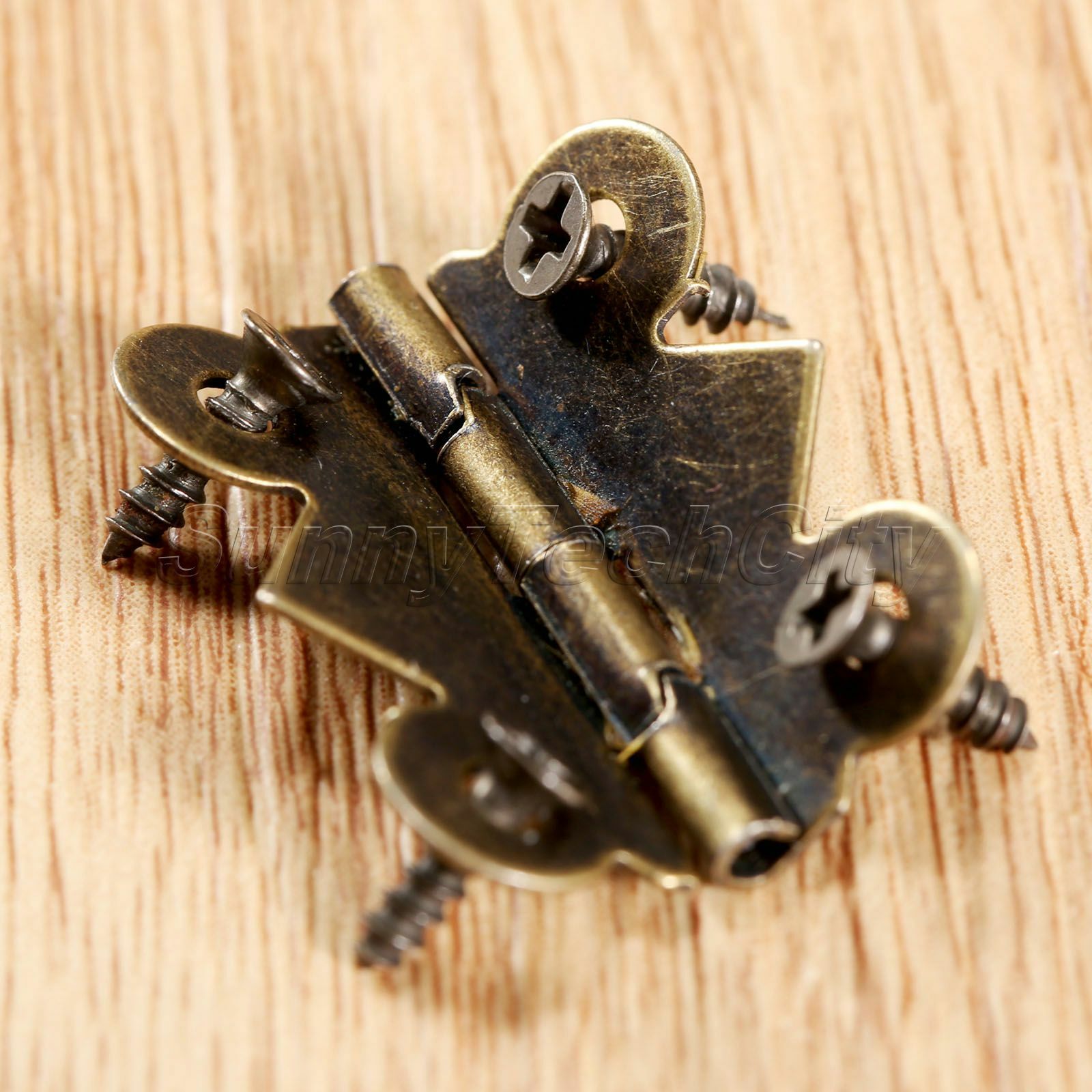 Antique Wood Box Latch Hasps Butterfly Hinges Jewelry Case Hardware ...