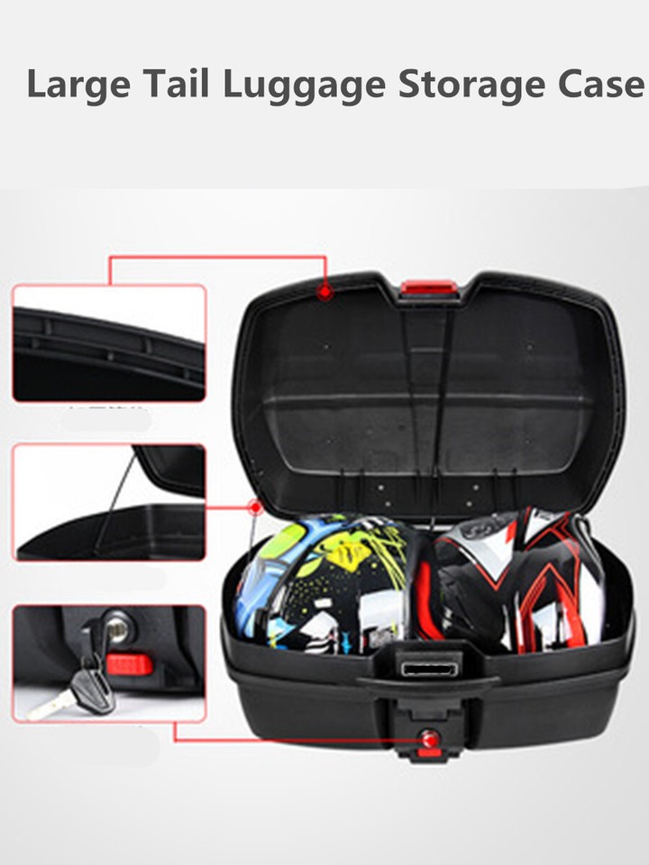 45L Motorcycle Scooter Rear Box Tail Luggage Storage Large Case ABS ...