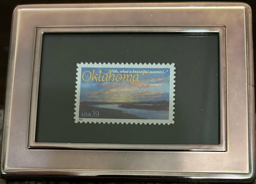 Oklahoma Centennial Framed Postage Stamp Art 2007 Sunset 39 Cent | eBay
