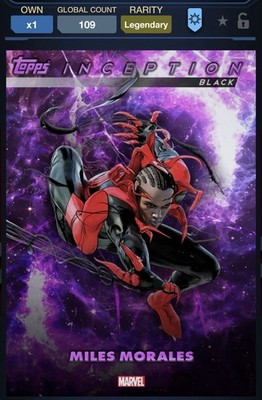 23 Topps Marvel Collect DIGITAL Inception Galaxy Motion LEGENDARY Miles ...