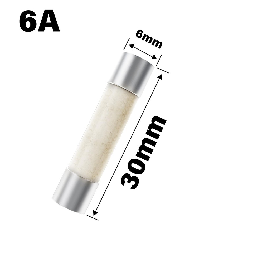 Fast-Blow Ceramic Fuse 10 Pack 6 Amp 250V 6x30mm for Electronics | eBay