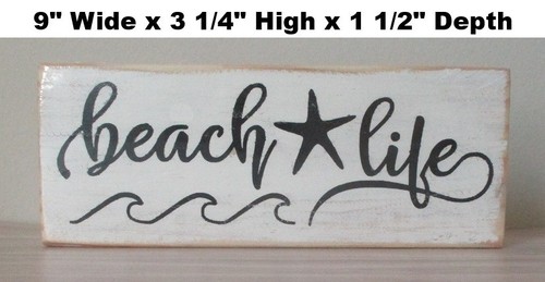 Wood Signs Distressed Home Decor Beach Life | eBay