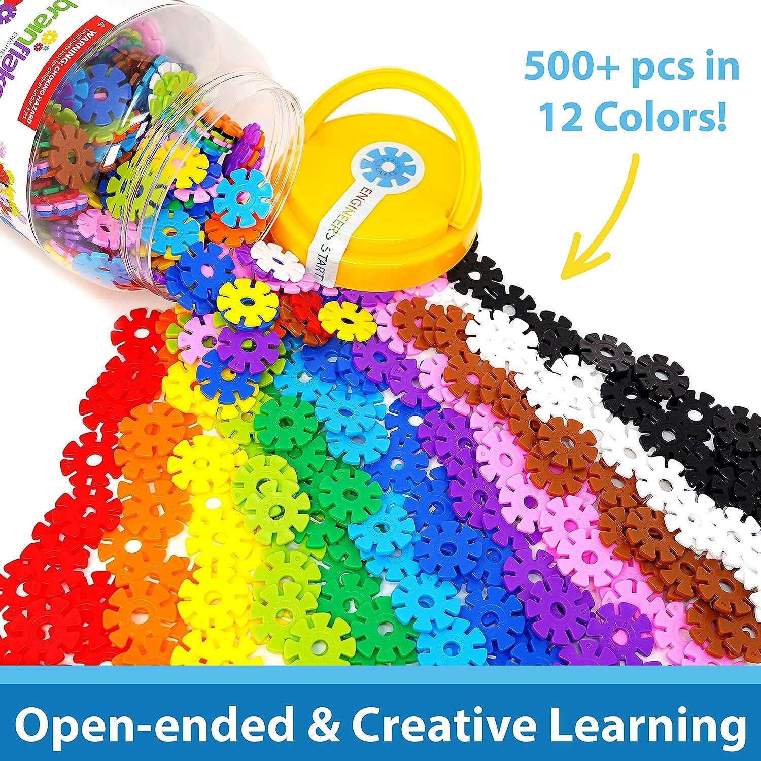 Brain Flakes 500 Piece Interlocking Plastic Disc Set , Building Blocks ...