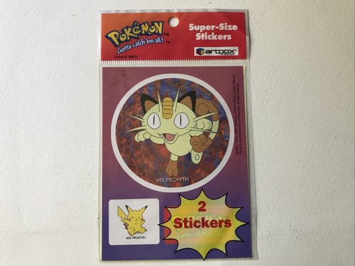 POKEMON MEOWTH ASST Super Size Stickers Pack Artbox 1999 NEW Sealed ...