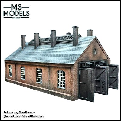 GWR Two-Road Brick Engine Shed N/TT/OO TT:120 Gauge Scale Model Railway ...
