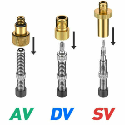 Fahrrad Ventil-Adapter Französisches DV SV Auf Pumpe AV KFZ Autoventil ...