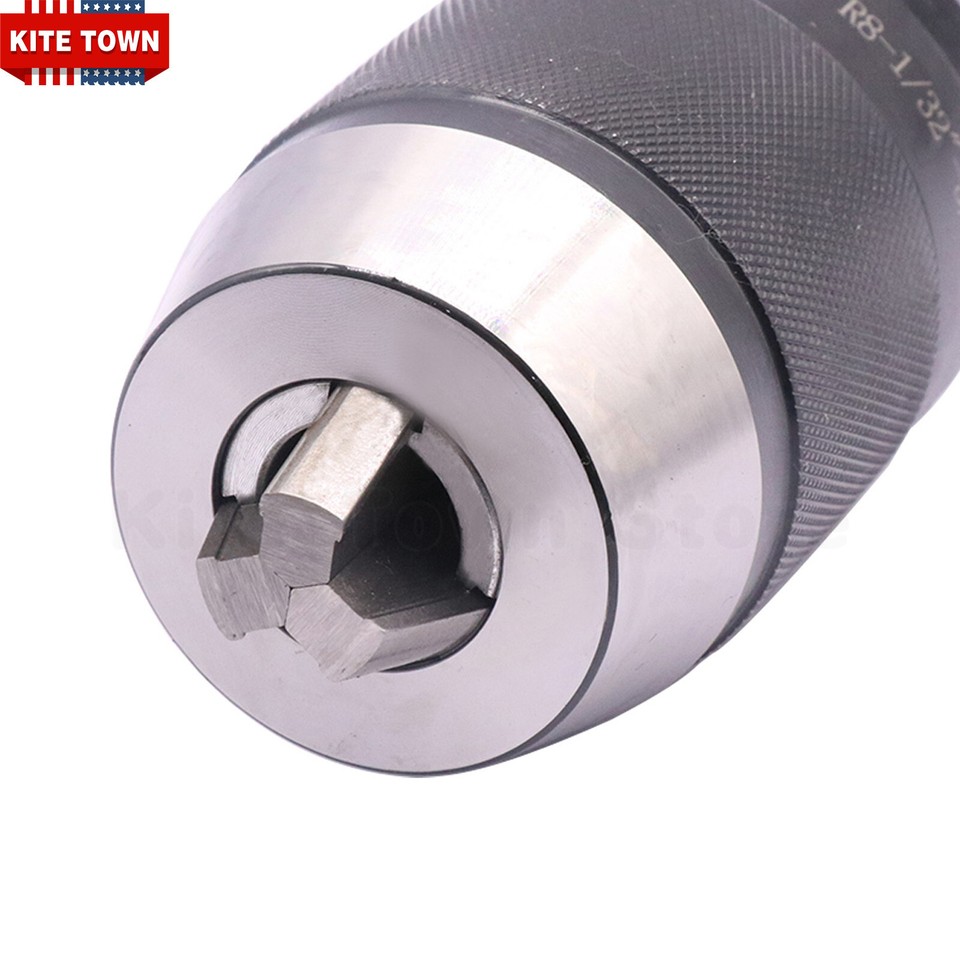 1/32"-5/8" Standard Keyless Drill Chuck with Integral Shank R8 Arbor US ...