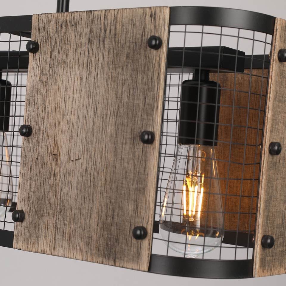 Rustic Wood Farmhouse Chandelier 5 Lights Industrial Chandelier Pendant ...