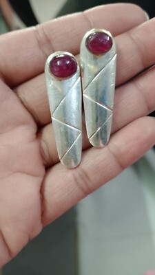 Handmade Silver Tie Pin Natural Ruby Gemstone Pin,Wedding Gifts For ...